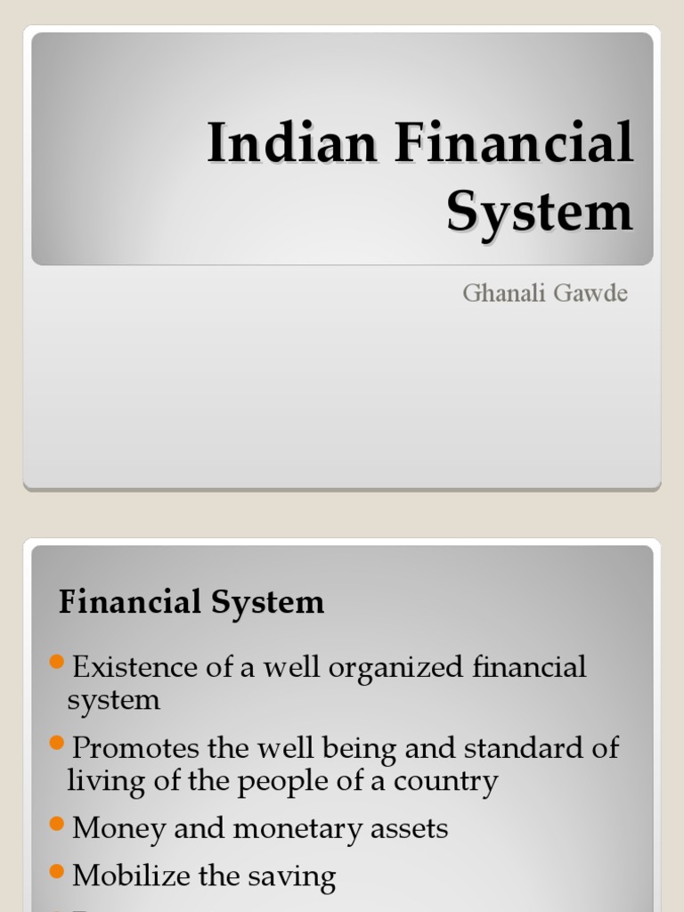 Overview of the Indian Financial System | PDF | Reserve Bank Of India ...