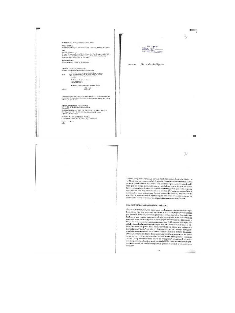 SCHWARTZ, Stuart Lockhart, James - Os Modos Indigenas. In. A America ...