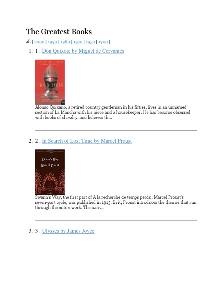 The Top 25 Novels of All Time: A Comprehensive List of Highly Acclaimed ...