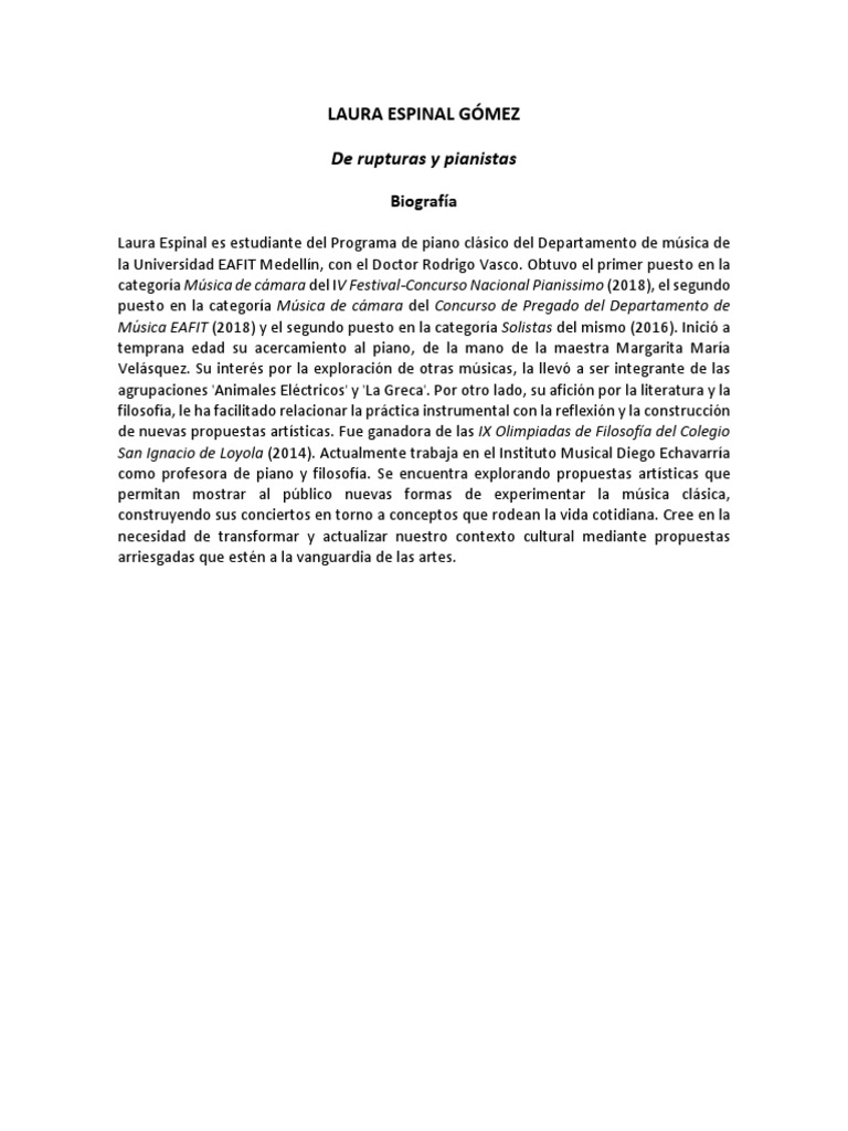 Biografía Laura Espinal | PDF