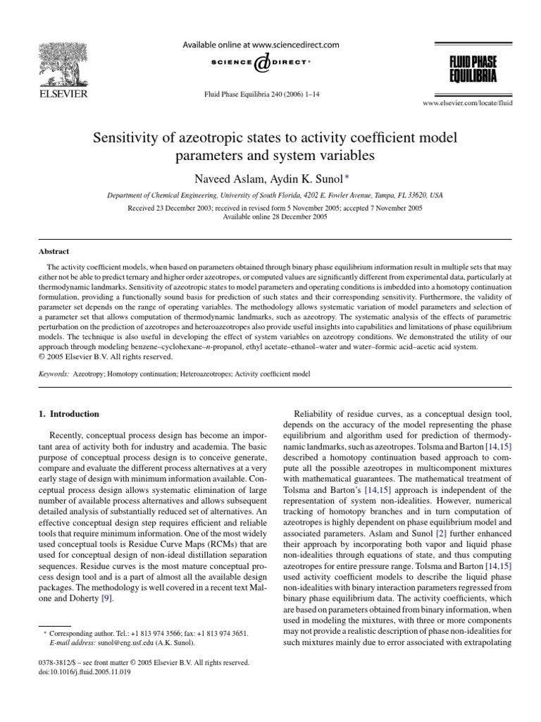 The Azeotrope | PDF | Applied And Interdisciplinary Physics | Physical ...