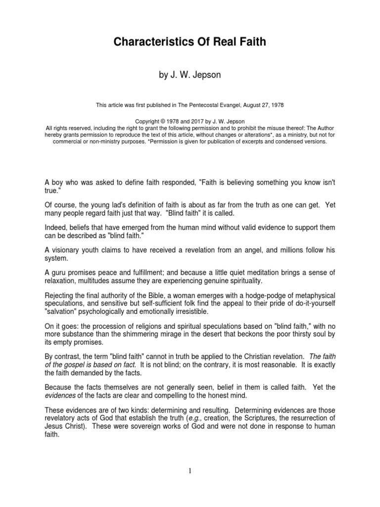 Characteristics of Real Faith | PDF | Gospel Of John | Faith