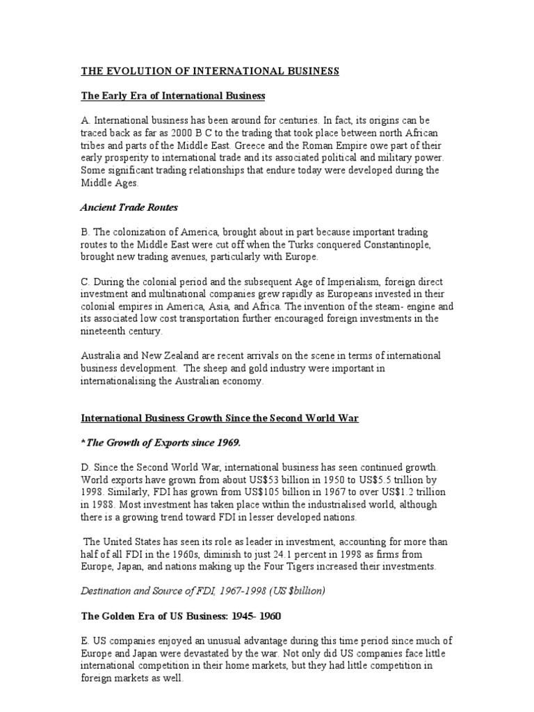 The Evolution of International Business | Download Free PDF ...