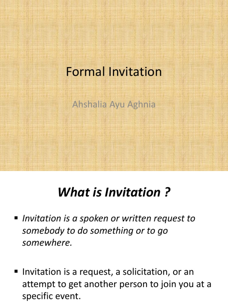 Formal Invitation | PDF