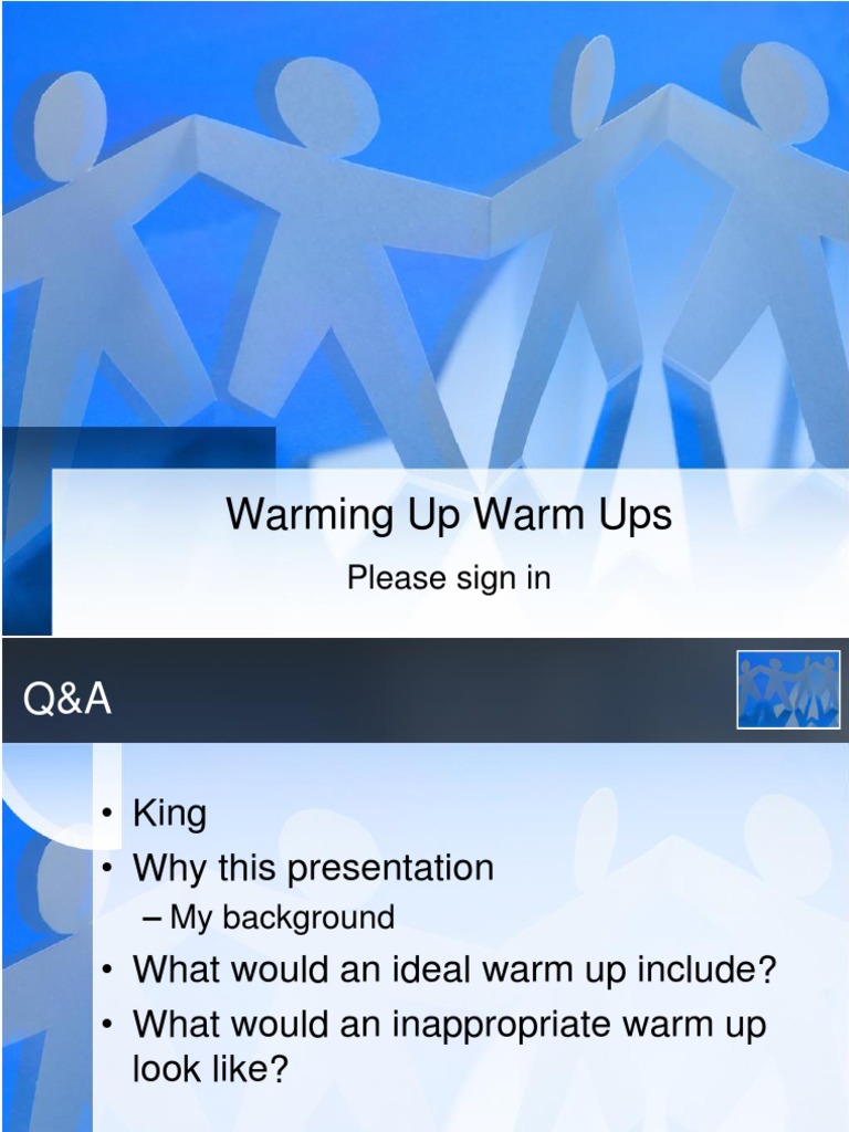Warming Up Warm Ups: Please Sign in | PDF | Sports
