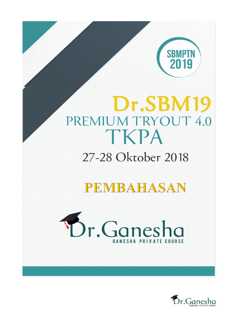 Pembahasan Premium TryOut DR - sbm19 4.0 TKPA DR - Ganesha | PDF