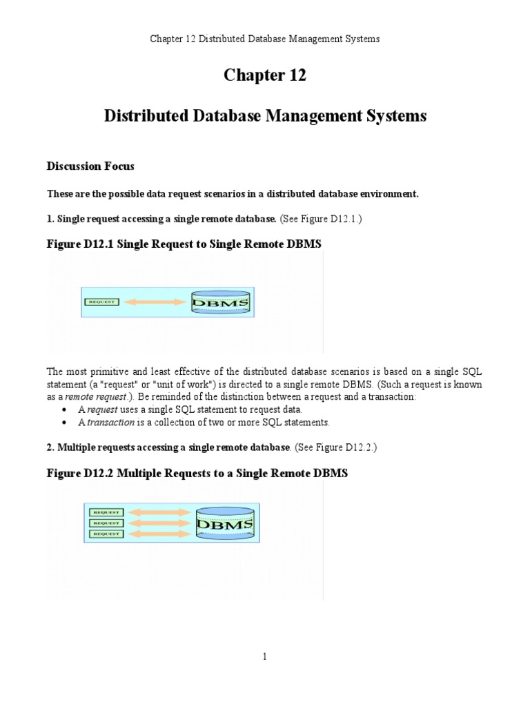An Analysis of Distributed Database Request and Transaction Types | PDF ...