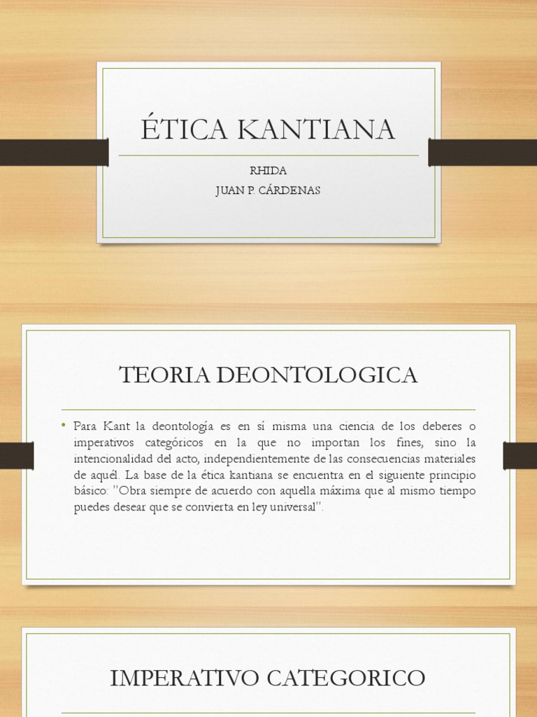 Etica Kantiana | PDF | Immanuel Kant | Teorías filosóficas