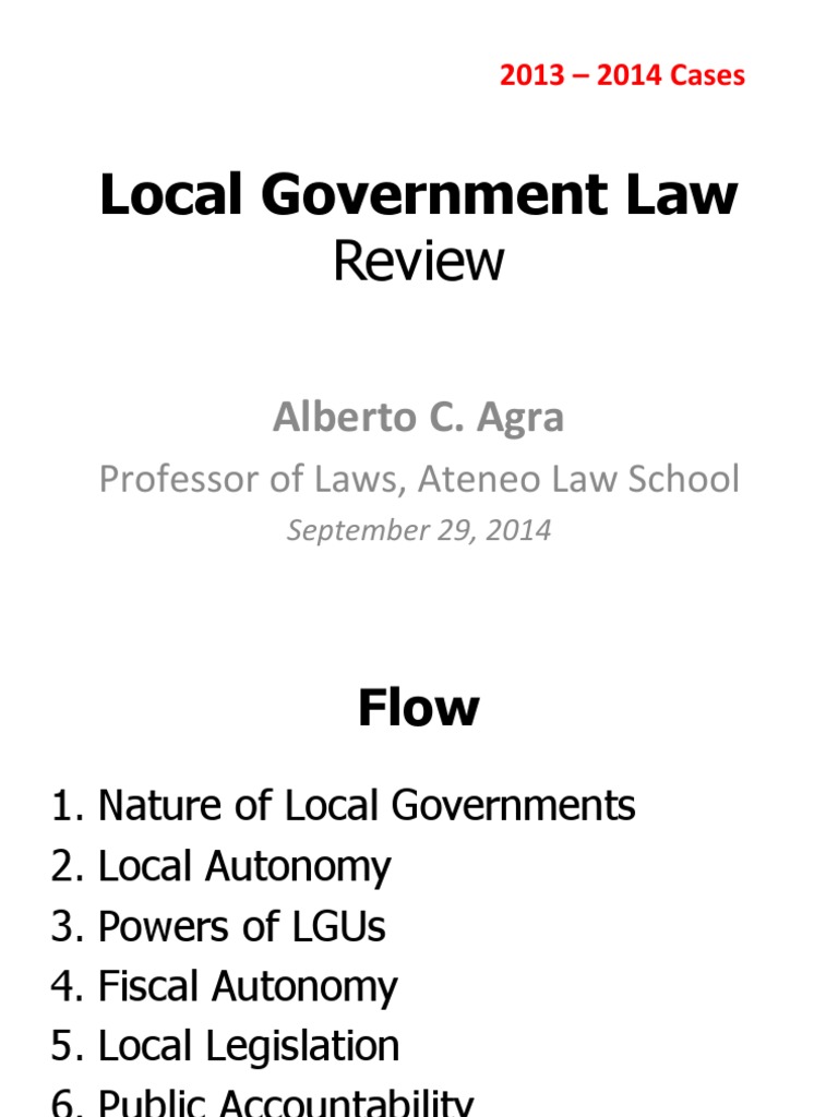 Agra Local Government Reviewer 29 Sept 2014 | PDF | Eminent Domain | Devolution