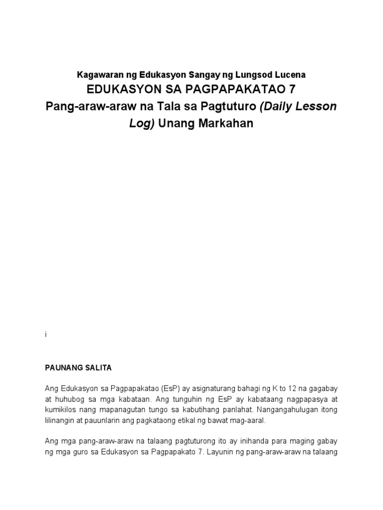 Preliminaries DLL Esp7 | PDF