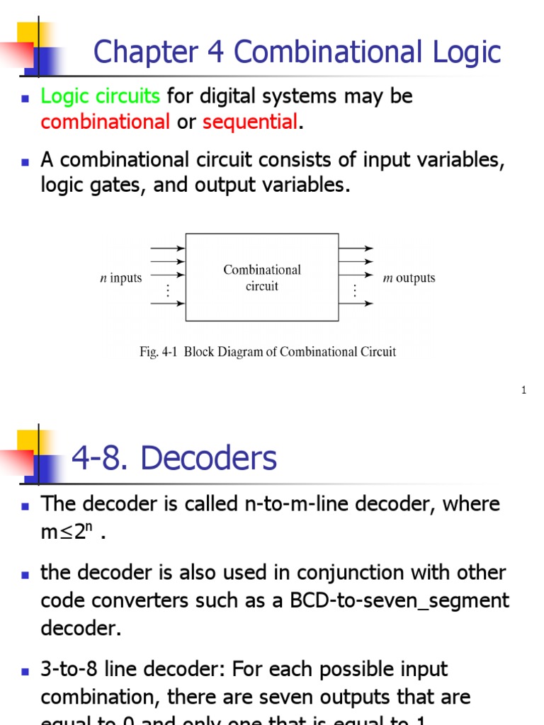 Chapter 4 Combinational Logic | PDF | Arithmetic | Electronic Circuits