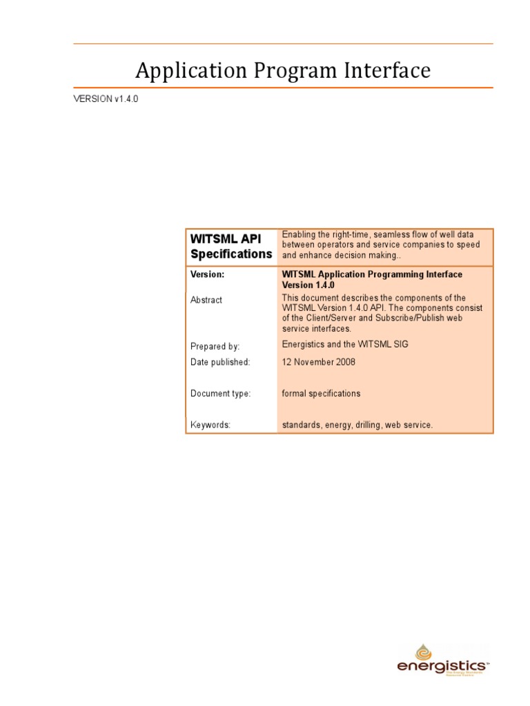 WITSML API Documentación | PDF | Application Programming Interface | Web Server
