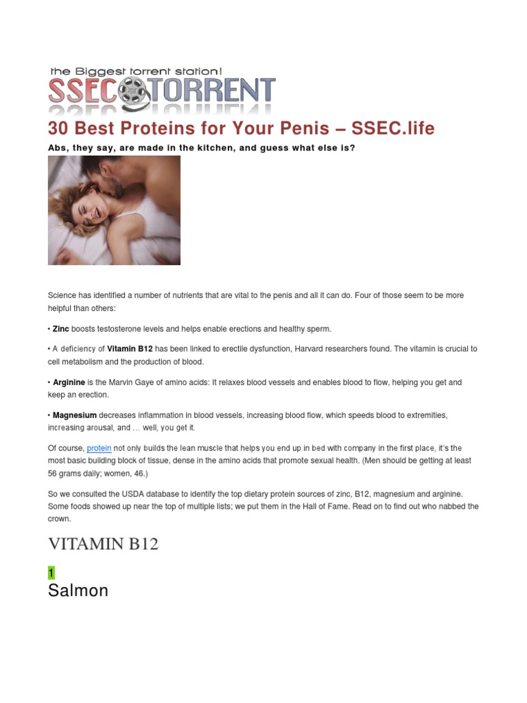30 Best Proteins For Your Penis - SSEC - Life: Vitamin B12 | PDF | Nutrients | Legume