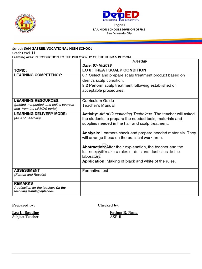 San Gabriel Vocational High School lesson plans | PDF | Teachers ...