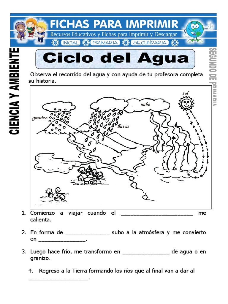 Hojas De Trabajo Sobre El Ciclo Del Agua Para Segundo Grado
