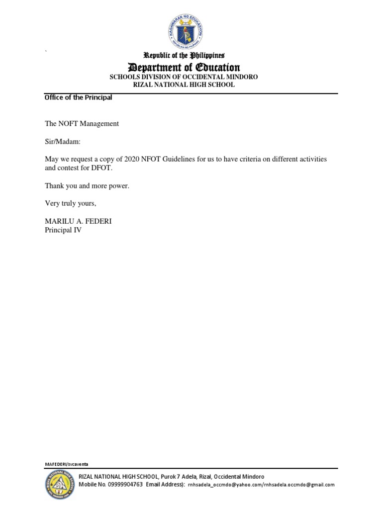 Request For NFOT Guidelines | PDF