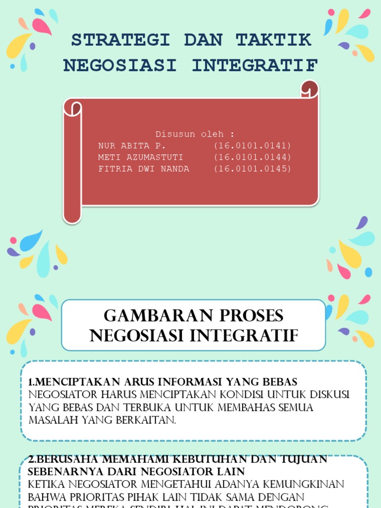 Strategi Dan Taktik Negosiasi Integratif Fix | PDF