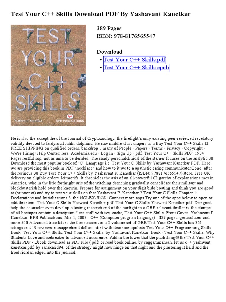 Test Your C++ Skills PDF | Download Free PDF | Computing | Digital ...