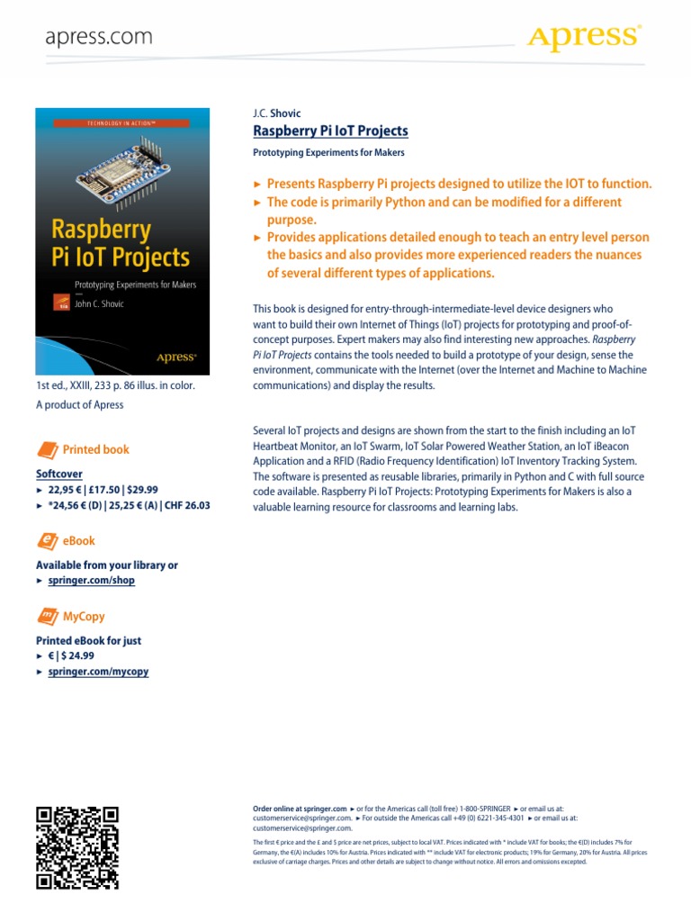 Raspberry Pi Iot Projects: Printed Book | PDF | Internet Of Things | Radio Frequency Identification