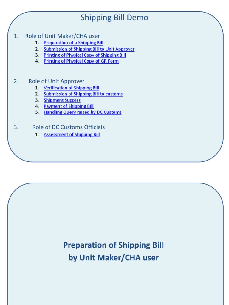Shipping Bill Preparation Guide | PDF | Invoice | Software