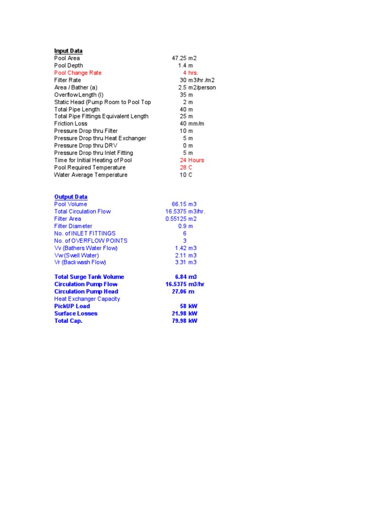 Pool Calculation | PDF