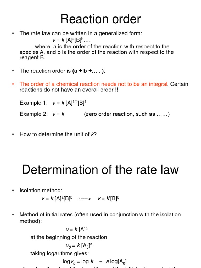 Reaction Order: - The Order of A Chemical Reaction Needs Not To Be An ...