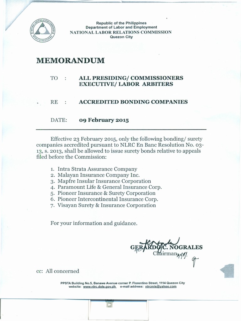 List of Accredited Bonding Companies | PDF