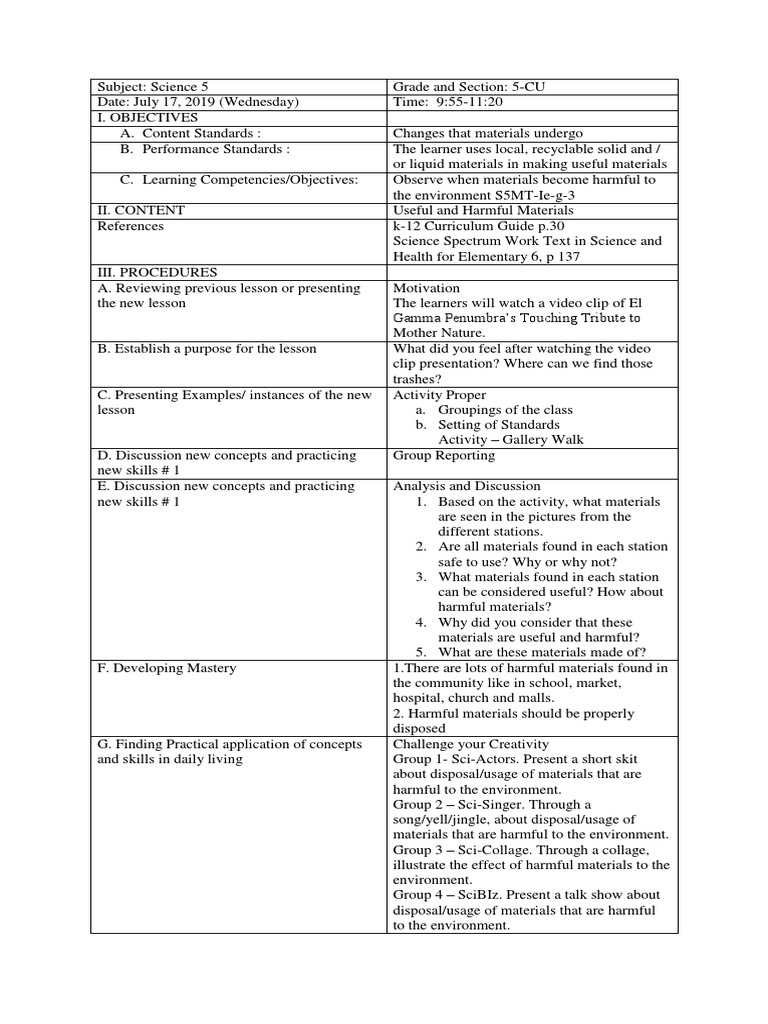 Iplan Cot | PDF | Learning | Cognition