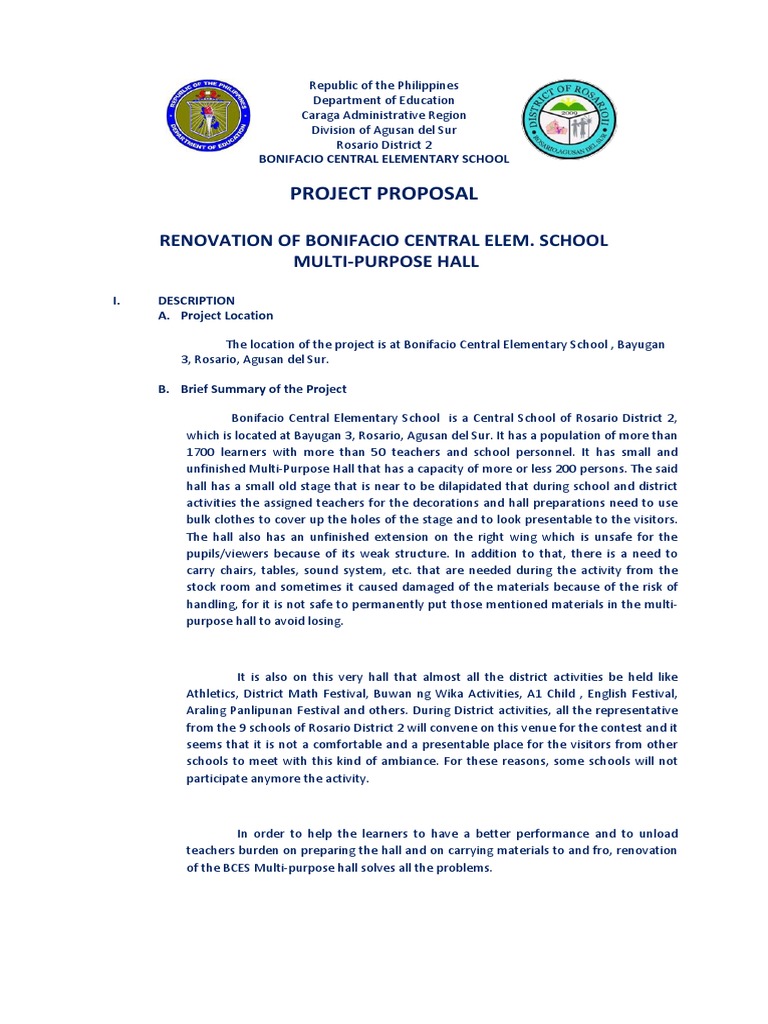Project Proposal: Renovation of Bonifacio Central Elem. School Multi ...