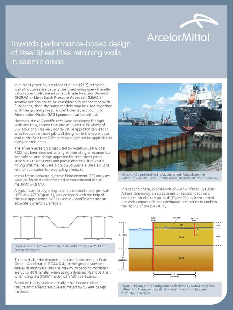 AMCRPS Retaining SSP Wall in Seismic Areas Web | PDF | Earthquakes ...