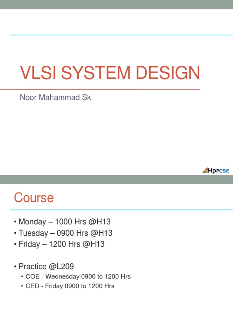 Vlsi System Design | PDF | Integrated Circuit | Logic Gate