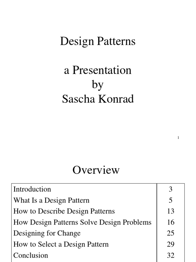 Understanding Design Patterns in Software | PDF | Software Design Pattern | Class (Computer ...