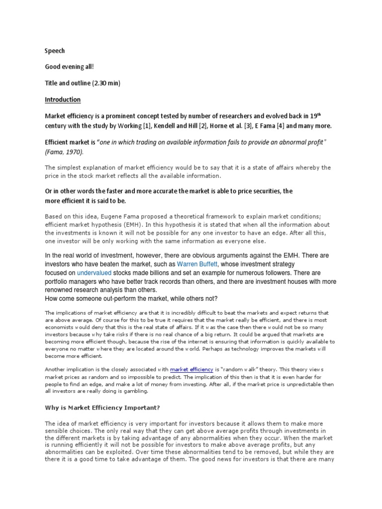 (Fama, 1970) .: in The Real World of Investment, However, There Are ...