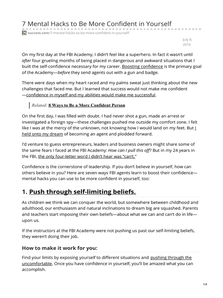 7 Mental Hacks for Self-Confidence | PDF | Memory | Thought