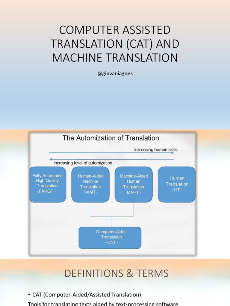 Computer Assisted Translation (CAT) and Machine Translation (Revised ...