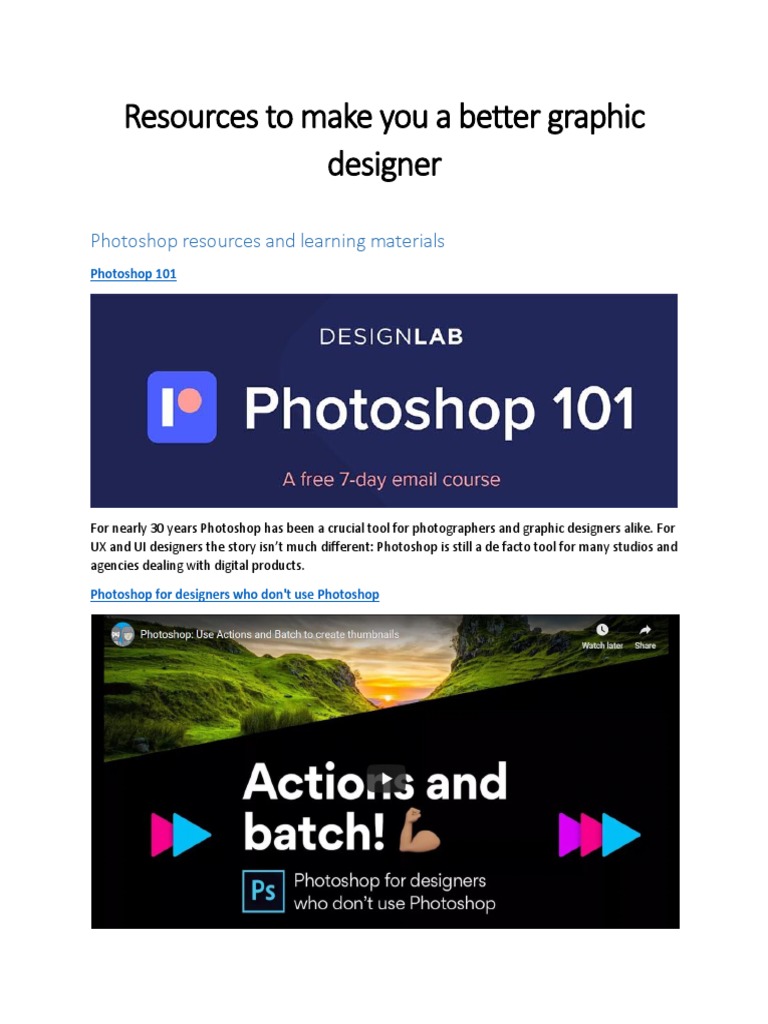 Resources To Make You A Better Graphic Designer | PDF | Adobe Photoshop ...
