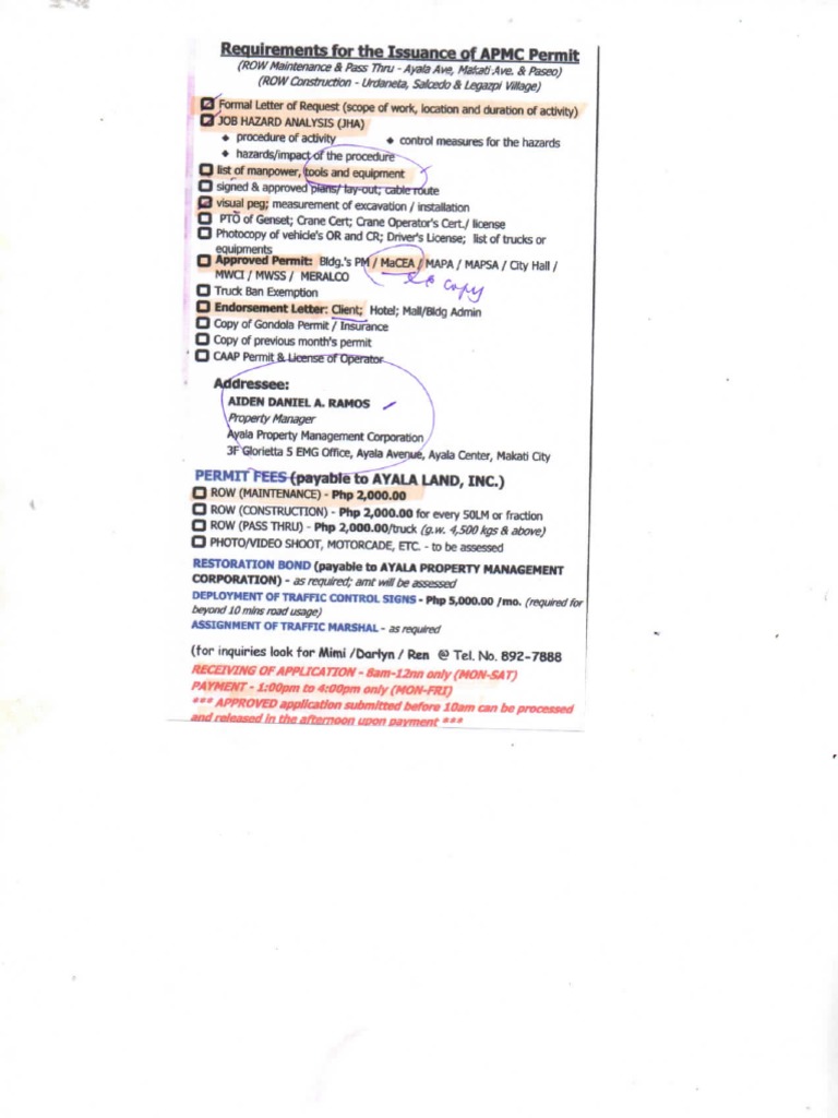 Apmc Requirements | PDF