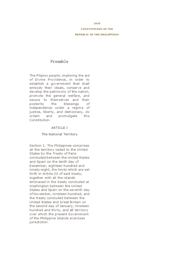 Philippine Constitution: National Territory | PDF | Territorial Waters ...