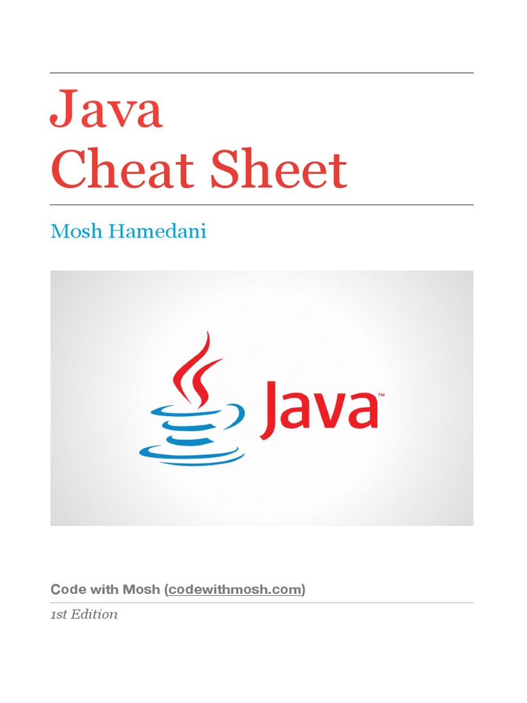 Java Cheat Sheet | PDF | Java (Software Platform) | Java (Programming ...