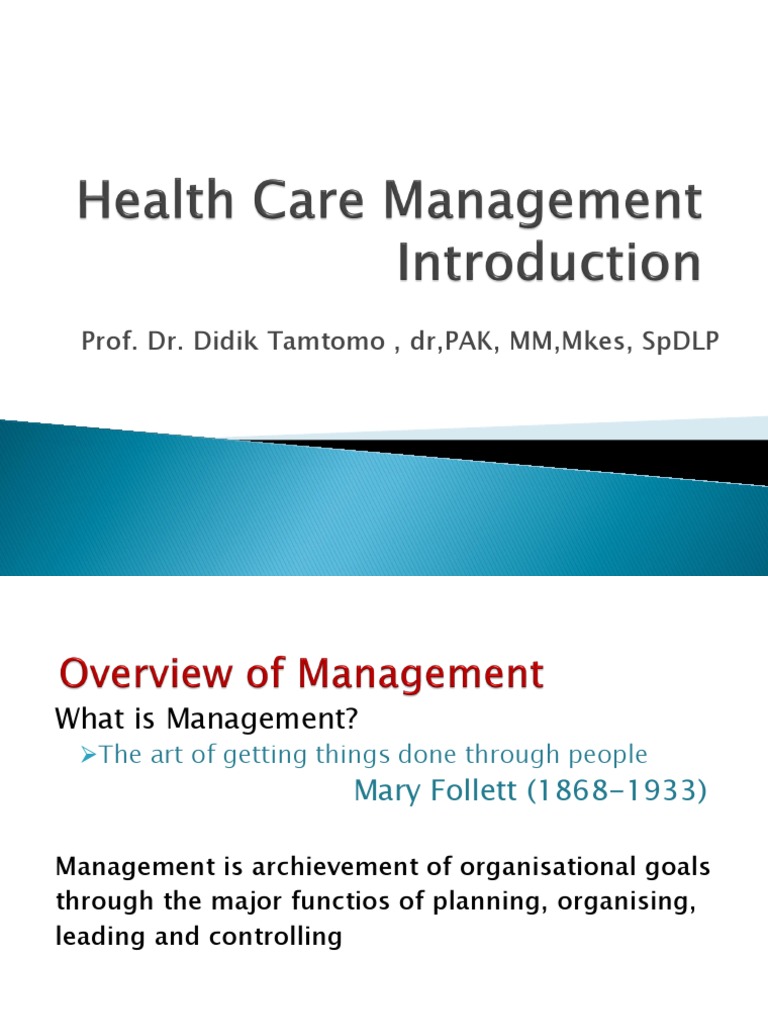 Healthcare Management Introduction | PDF | Health Care | Business