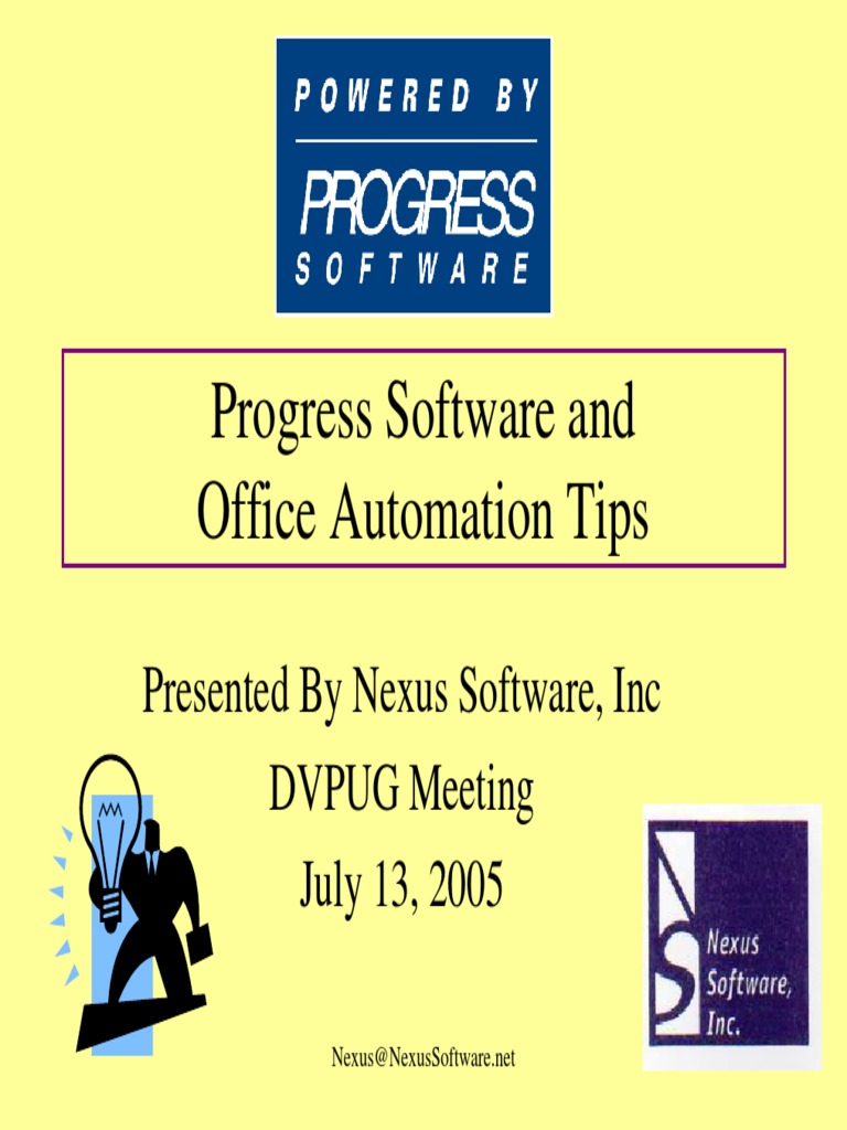 Progress & Office Automation Tips | PDF | Component Object Model ...