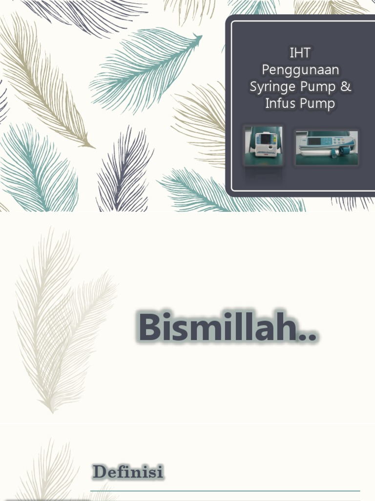 Panduan Penggunaan Syringe dan Infus Pump | PDF
