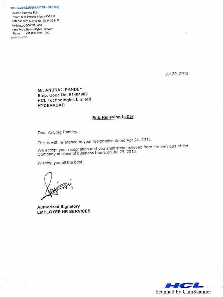 Relieving Letter | PDF