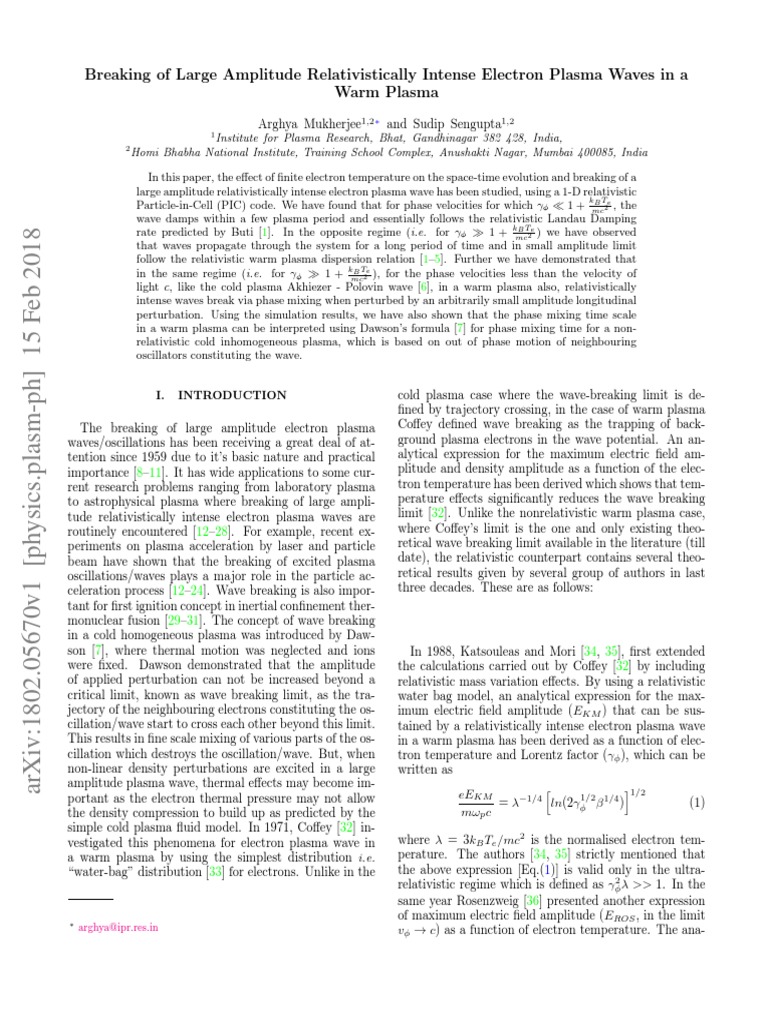 Fourth Paper PDF | PDF | Plasma (Physics) | Waves