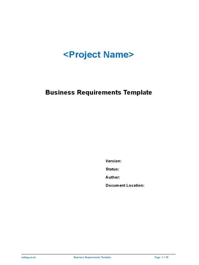 Business Requirement Template | PDF | Document | Specification ...