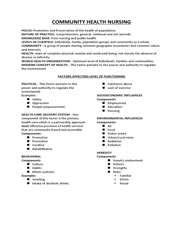 Community Health Nursing | Download Free PDF | Public Health | Nursing