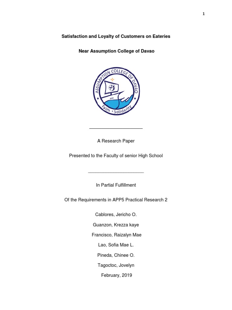 Full Research Paper Final | PDF | Customer Satisfaction | P Value