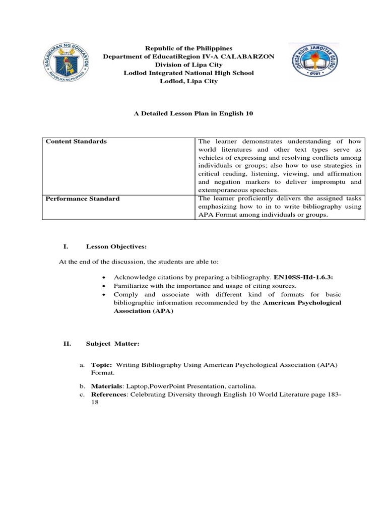 Bibliography Lesson Plan | PDF | Bibliography | Citation