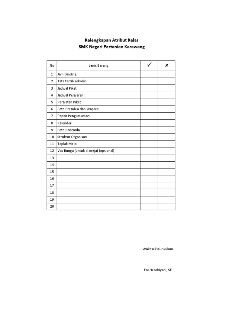 Kelengkapan Atribut Kelas PDF | PDF