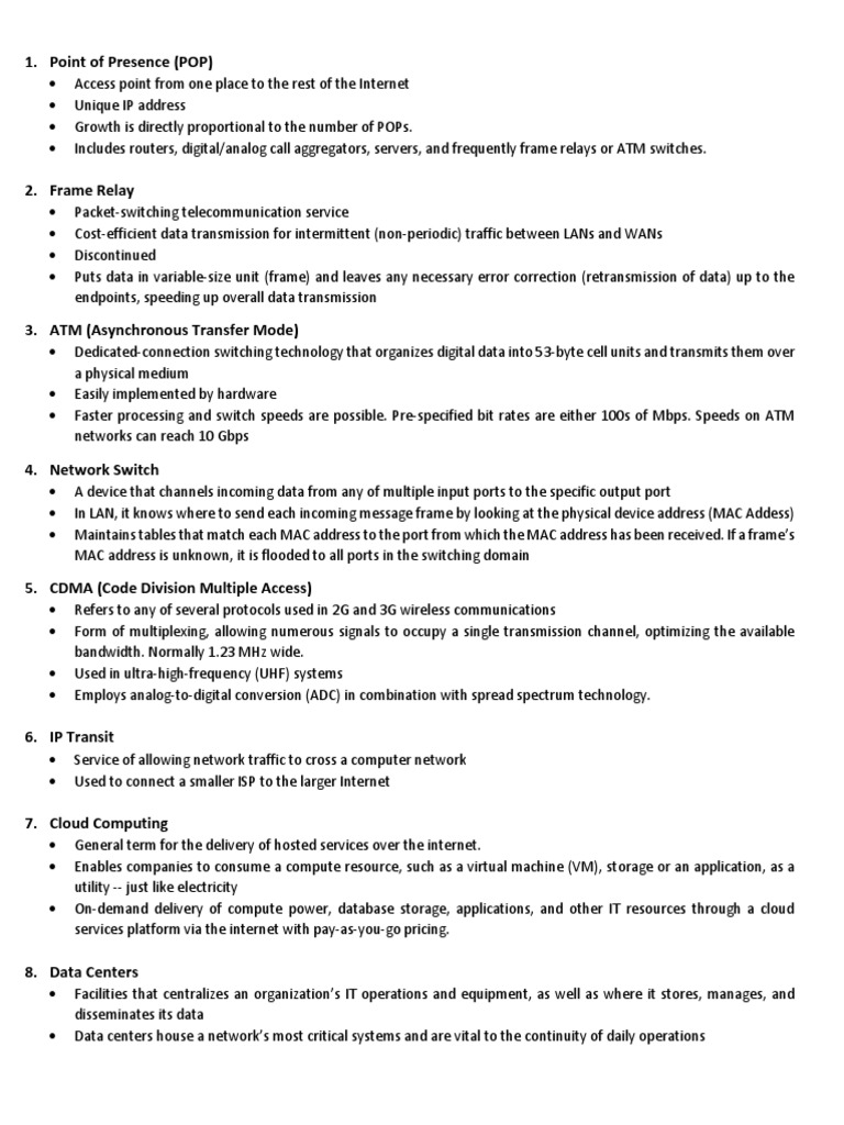 Point of Presence (POP) | PDF | Data Center | Network Switch